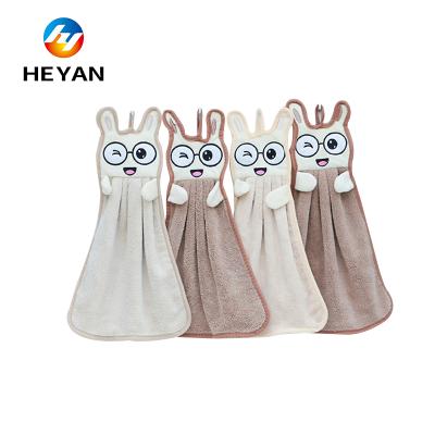 China QUICK DRY coral velvet microfiber rabit style household cleaning towel wholesale hand cleaning cloth for sale