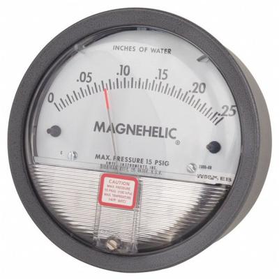 China Dwyer 2000-00 Magnehelic Differential Pressure Gauge 0-0.25 WC 2% Accuracy 120mm for sale