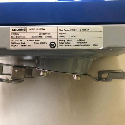 China Krohne IFC050W Electromagnetic Flowmeter with 16 Bar Pressure Rating and PFA Liner for Water Flow Measurement for sale