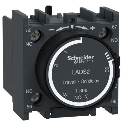 China Schneider LADS2 Time Delay Auxiliary Contact Block 1NO 1NC 10A 690V 1-30s for sale
