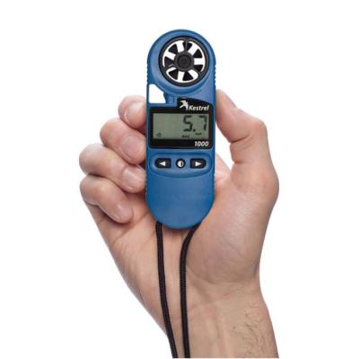 China Kestrel 1000 Pocket Wind Meter/Anemometer with Reflective LCD 1-Second Updates Auto Shutdown Blue for sale