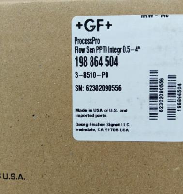 China GF 3-8510-P0 Impeller Flow Sensor PVDF Rotor Polypropylene Body Titanium Pin 1/2 to 4 Inch Pipe Size for sale