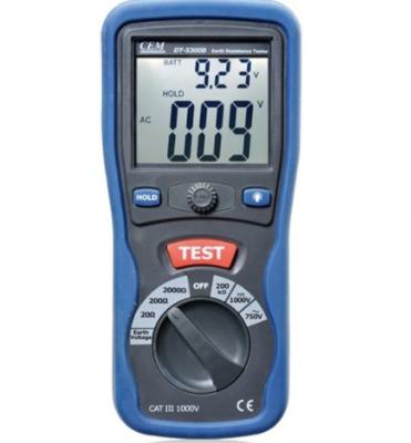 China HEDAO CEM DT-5300B Earth Resistance Tester CAT III 1000V 0.01Ω Accuracy AC750V DC1000V for sale