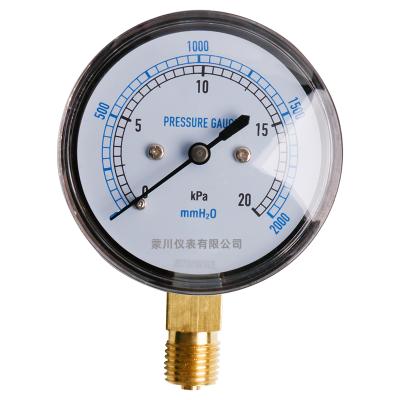 China 1.5 Lbs NPT Thread Delta Pressure Gauge 0-100 PSI Stainless Steel Differential Pressure Gauge for sale