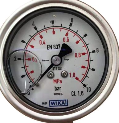 China Wika 232.50 Stainless Steel Bourdon Tube Pressure Gauge 0-1000 bar GS Certified for sale