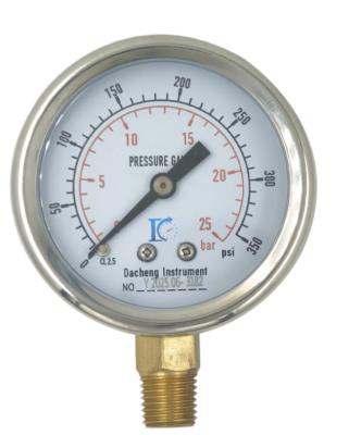 China DACHENG Y-60 Carbon Steel Pressure Gauge 60mm Copper Connector 0-600bar Corrosion Resistant Data Logger for sale