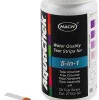 China Hach 2755250 5 in 1 Water Quality Test Strips 50 Tests 0-10 mg/L Cl₂ Multi-Parameter for sale