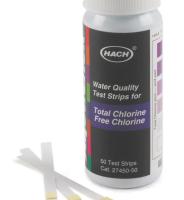 China Hach Free & Total Chlorine Test Strips 0-10 mg/L 50 Tests On-Site Water Testing for sale