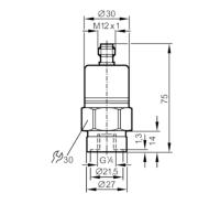 China IFM PA3026 Precision Pressure Transmitter 4...20mA Ceramic Measuring Cell 9.6...32V DC for sale
