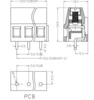 China Double Deck PCB Screw Terminal Block 5.0mm 5.08mm Pitch 300V 15A Replace Phoenix DG128-5.0 for sale