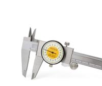 China ASIMETO 303-06-2 P303-06-0 Stainless Steel Metric Range 0-150mm Graduation 0.1/0.02mm Dial Calipers for sale