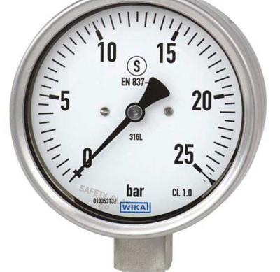 China wika Bourdon Tube Pressure Gauges Models 233.53, 232.53 Stainless Steel Series for sale