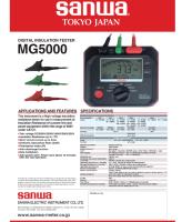 China Digital Mid-Range Megohmmeter Electrical Insulation Resistance Tester SANWA HG561/MG1000/MG5000 Handheld Series LCD Display for sale