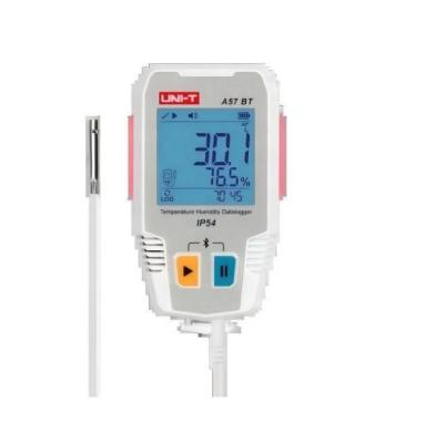 China Original UNI-T A57 BT Plastic Temperature Humidity Datalogger Connectivity -40~85C Range 0%~100% 0.5% Accuracy for sale