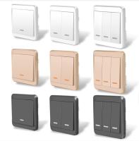China 1 2 3 Gang WiFi Smart Wall Touch Switch with 2200W Capacity 10A Max Current 2.4GHz Glass Panel for sale