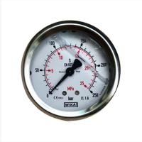 China 100mm Brass Fitting Pressure Gauge 0-60 Bar EN837-1 Stainless Steel IP65 Industrial Grade for sale