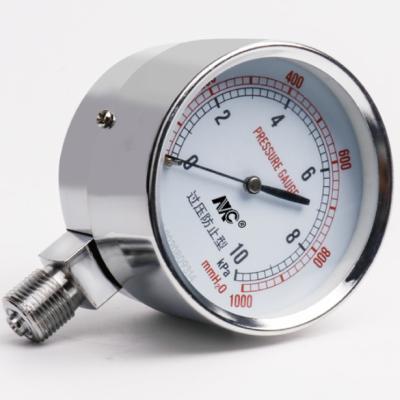 China 75mm Stainless Steel Pressure Gauge 0-60kPa G3/8 Thread for Methane Gas Systems with 2.5% Accuracy for sale