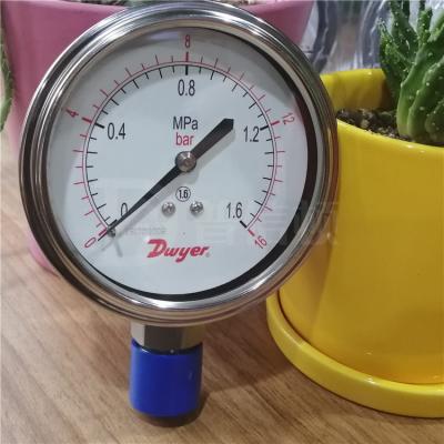 China SG1 Industrial Pressure Gauge 1.5 Inch 2.5% FS Accuracy 316 SS Brass Wetted Parts Dual PSI Bar Scales for sale