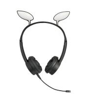 China New LED Bluetooth Cat Ear Wireless Headsets Foldable Noise Cancellation Headset With Mic for sale