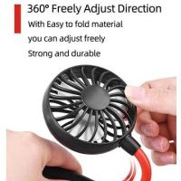 China Rechargeable Portable LED Hanging Neck Fan For Mountaineering for sale