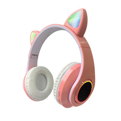China Colorful Foldable Bluetooth LED Cat Ear Headset For Younger for sale