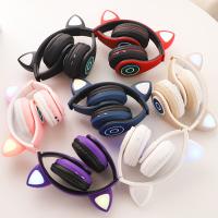 China Colorful Foldable Bluetooth LED Cat Ear Headset For Younger for sale