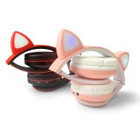 China Colorful Foldable Bluetooth LED Cat Ear Headset For Younger for sale
