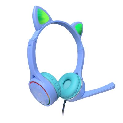 China 15m Transmission Cat LED Ear Headset Wireless Bluetooth With Mic Glowing Earphones Children Gifts for sale