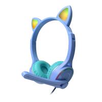 China 15m Transmission Cat LED Ear Headset Wireless Bluetooth With Mic Glowing Earphones Children Gifts for sale