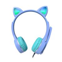 China 15m Transmission Cat LED Ear Headset Wireless Bluetooth With Mic Glowing Earphones Children Gifts for sale