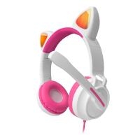 China Adult HIFI Stereo Cute Cat Headphones Wireless Earphones With Mic for sale