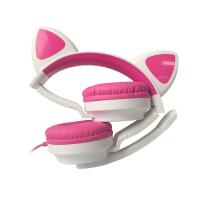 China Adult HIFI Stereo Cute Cat Headphones Wireless Earphones With Mic for sale