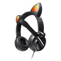 China Adult HIFI Stereo Cute Cat Headphones Wireless Earphones With Mic for sale