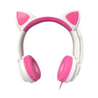 China Adult HIFI Stereo Cute Cat Headphones Wireless Earphones With Mic for sale