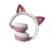 China 1KHz Foldable Bluetooth Earphones LED Cat Ear Design Sound Surrounding Headphone for sale