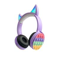 China 12m Noise Cancelling Bluetooth Headphones With Pop Bubbles Silicone Push Pop Toy Stereo Headsets for sale