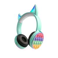 China 12m Noise Cancelling Bluetooth Headphones With Pop Bubbles Silicone Push Pop Toy Stereo Headsets for sale