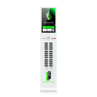 China 24slots 23.8inch High Capacity  Power Bank Charging Station Compatible App Custom Logo Mobile Phone Powerbank Rent for sale