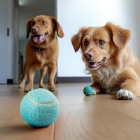 China 2.5 Inch Rubber Pet Tennis Balls - Macaron Color Interactive Dog Toy for Fetch and Chewing for sale