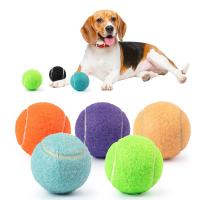 China 2.5 Inch Rubber Pet Tennis Balls - Macaron Color Interactive Dog Toy for Fetch and Chewing for sale