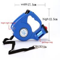 China Retractable Pet Leash with LED Flashlight and Waste Bag Holder - 3M/5M Length Options, Supports up to 35kg for sale
