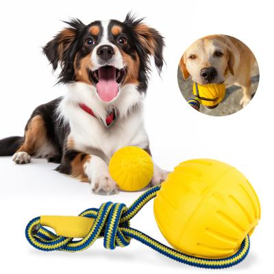 China 7cm 9cm EVA Floating Foam Dog Ball with Rope - Waterproof Chew Toy for Interactive Play for sale