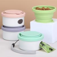 China 150ml Silicone Collapsible Dog Bowl with Poop Bag Holder - 4 Color Options for Travel & Outdoor Use for sale