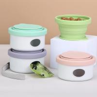China 150ml Silicone Collapsible Dog Bowl with Poop Bag Holder - 4 Color Options for Travel & Outdoor Use for sale