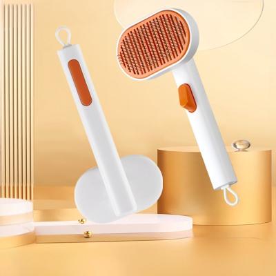 China Pet Self-Cleaning Brush 20×9.5×7cm with One-Button Hair Removal for Dogs and Cats for sale