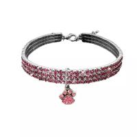 China Custom Multi-Color Rhinestone Diamond Pet Collar 0.2kg Weight in S.M.L Sizes for Dogs and Cats for sale