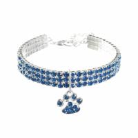 China Custom Multi-Color Rhinestone Diamond Pet Collar 0.2kg Weight in S.M.L Sizes for Dogs and Cats for sale