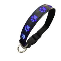 China Multi-Color LED Flashing Dog Collar with USB Charging - 35-54cm Adjustable Nylon Pet Safety Collar for sale