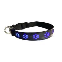 China Multi-Color LED Flashing Dog Collar with USB Charging - 35-54cm Adjustable Nylon Pet Safety Collar for sale