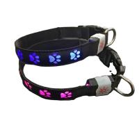 China Multi-Color LED Flashing Dog Collar with USB Charging - 35-54cm Adjustable Nylon Pet Safety Collar for sale